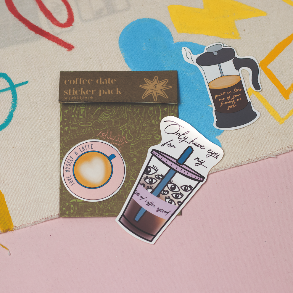 coffee date sticker pack – pricklybypb